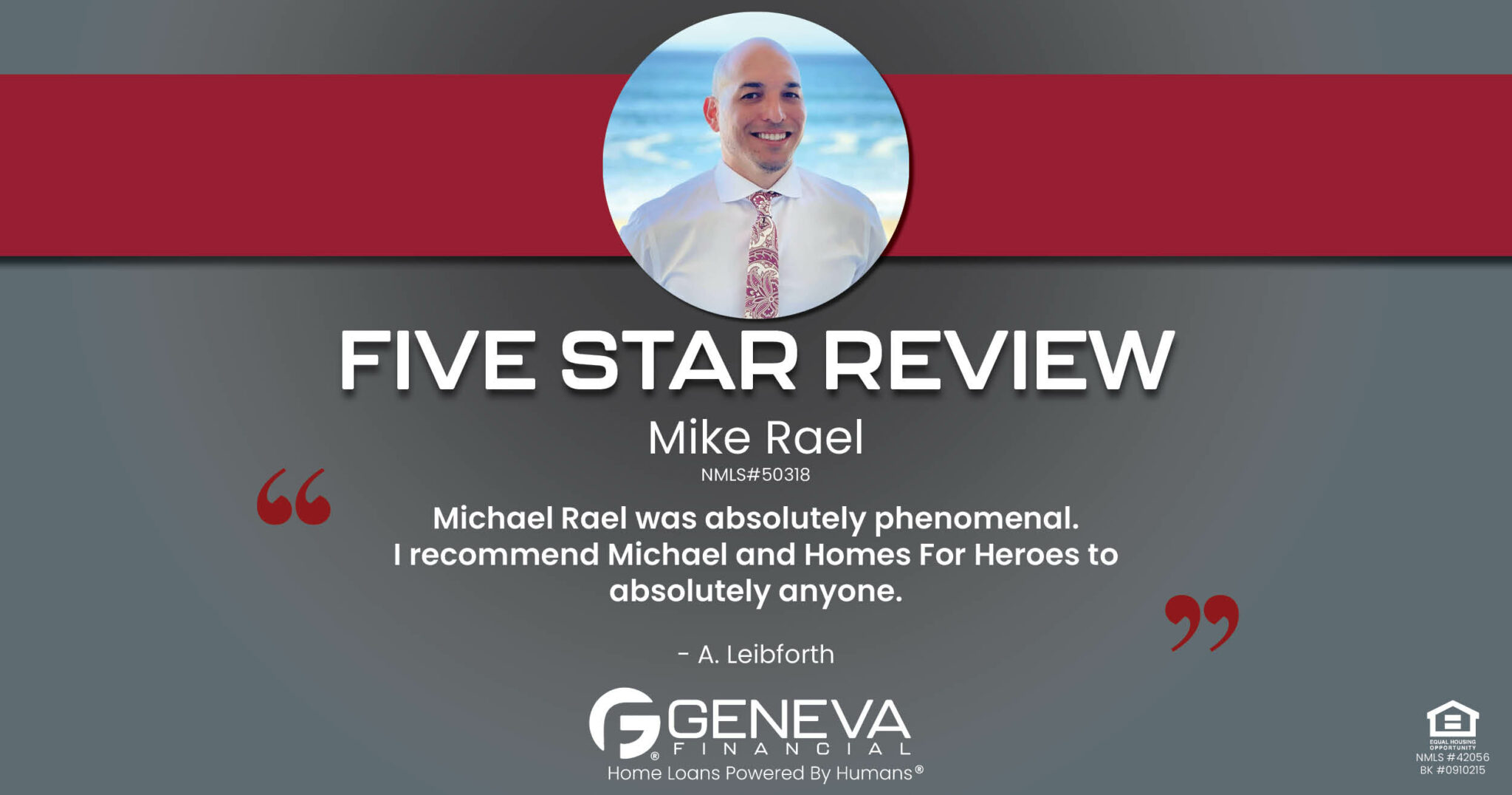 5 Star Review for Mike Rael Geneva Financial Home Loans, California ...