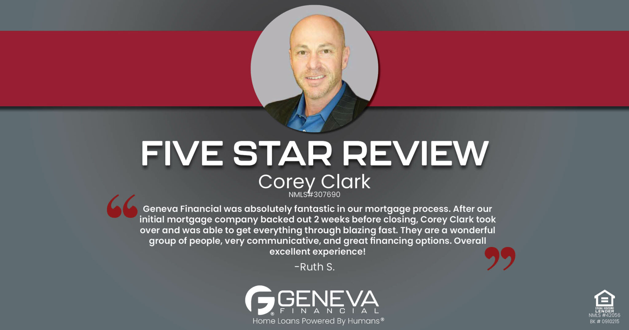 5 Star Review for Corey Clark Geneva Financial Home Loans, Missouri - Geneva Financial